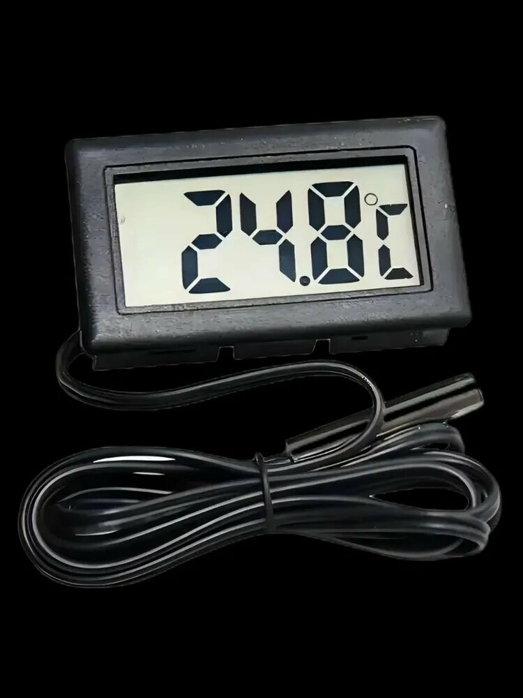 Термометр электронный с выносным проводным датчиком / Градусник уличный оконный на батарейках/ Цифровой датчик на окно FY-10
