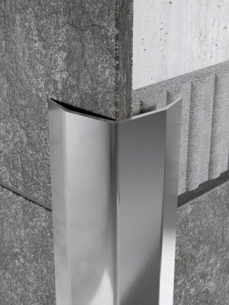 Уголок из Нержавеющей стали 20х20 мм наружный, Полированное серебро 3000 мм -1 шт