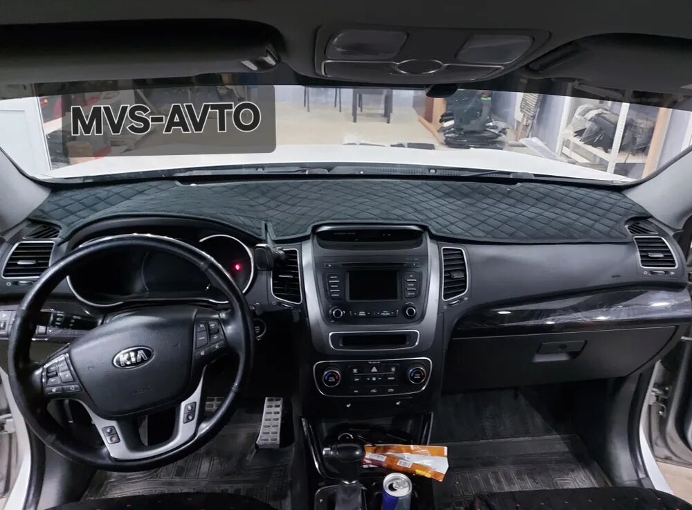 Накидка на панель Kia Sorento 2 (рестайлинг)/киа соренто 2012-2021 гг. Материал велюр