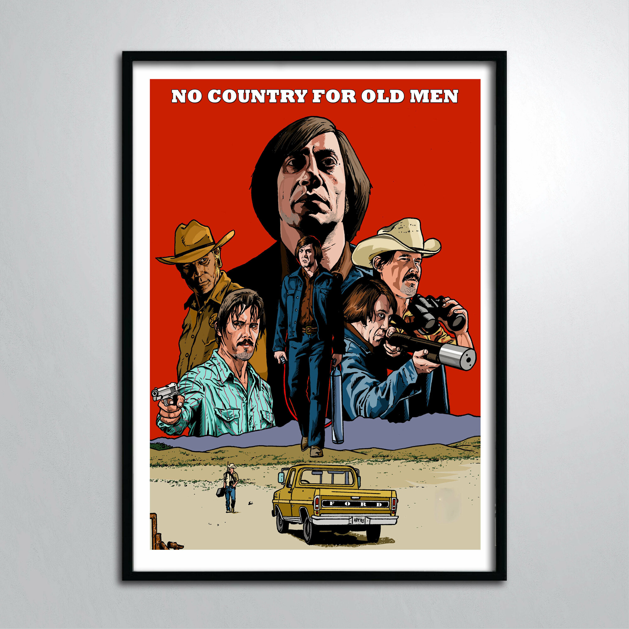 Постер без рамы/Братья Коэн Старикам тут не место Арт No Country for Old Men (А2/420х594)