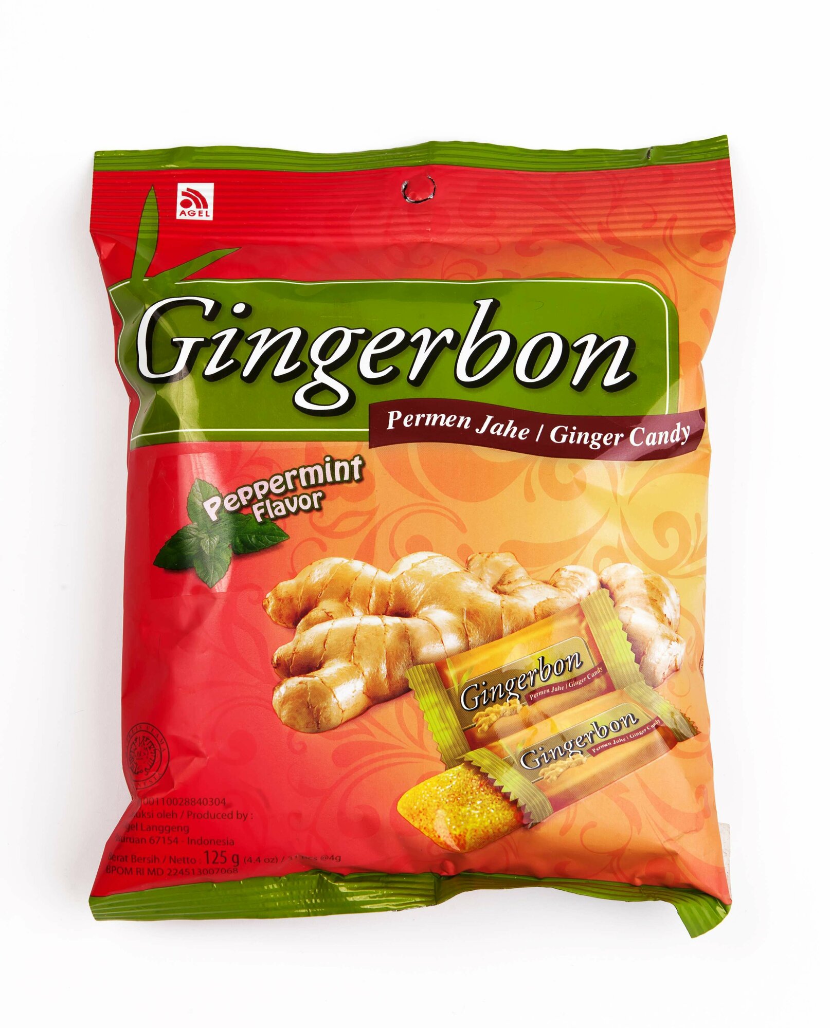 Gingerbon Конфеты имбирные мармеладные со вкусом перечной мяты Ginger Candy with Peppermint, 125 гр