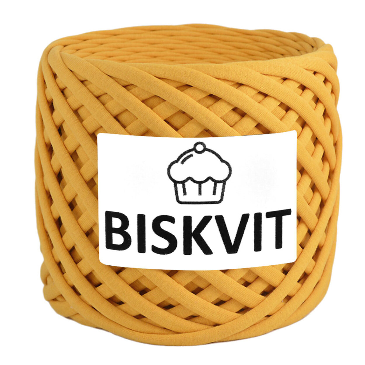 Пряжа Бисквит, Biskvit трикотажная, 330г, 100м, 100%хлопок, Горчица (203) 1 шт