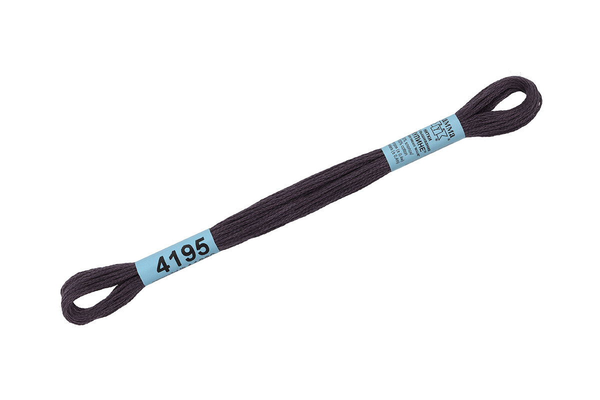 Мулине GAMMA нитки для вышивания 8м. 4195 темно-серый, 1 штука.