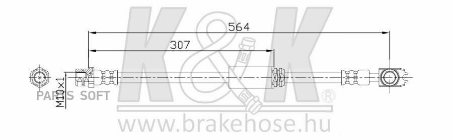 FT6203 K&K Шланг тормозной передн AUDI: A3 (8P1) 1.8 TFSI, S3 QUATTRO 07-