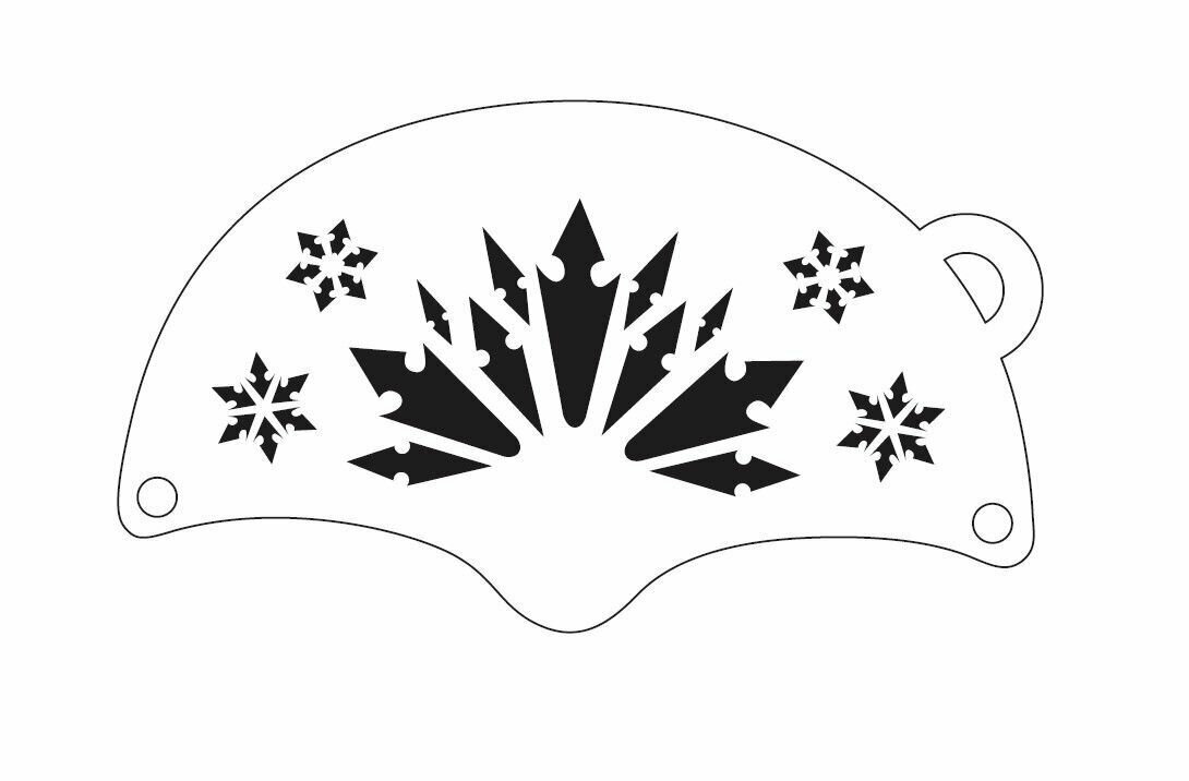 Трафарет LENA PANTERA "Снежная Королева" для аквагрима, пластик, 9х15см, белый