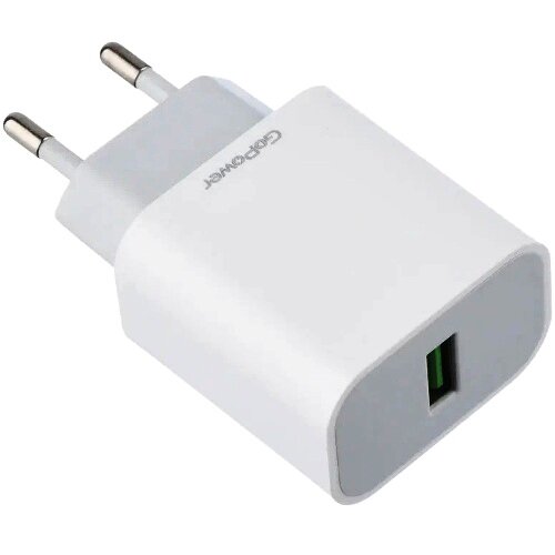 Адаптер питания USB-A 3.6А GoPower GPQC07 White зарядка 18W QC3.0 - б/п белый