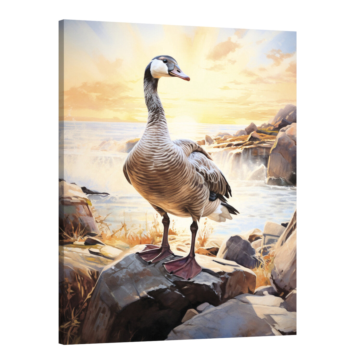 Интерьерная картина 50х70 "Гусь, воплощение мудрости и силы"