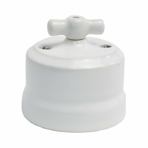 Переключатель поворотный (1-кл) керамический EDISEL Verona белый