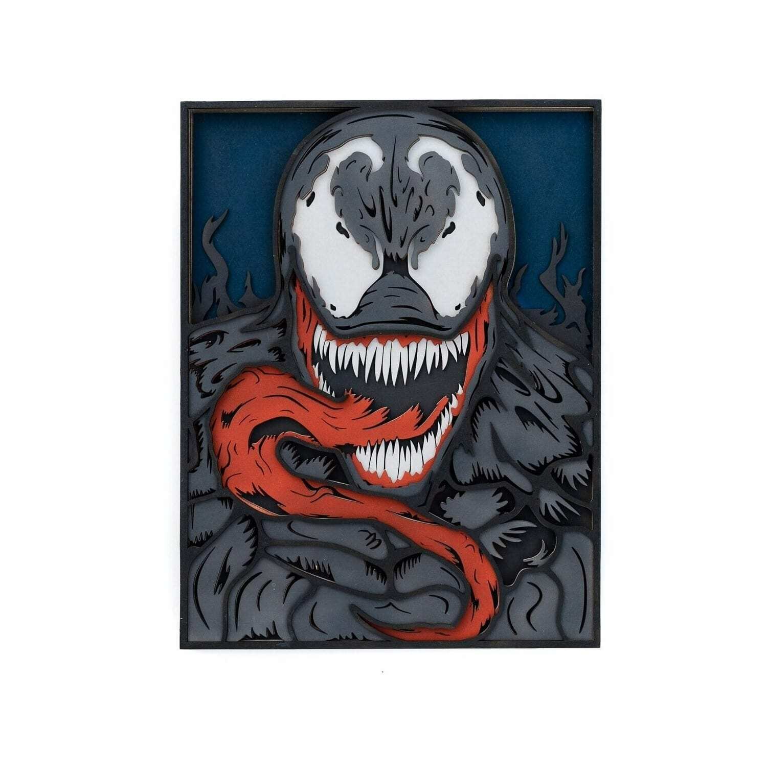 Многослойная 3D картина из дерева "Веном" 23х30см (SamCraft)