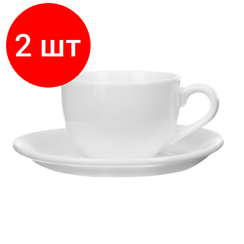 Комплект 2 штук, Кофейная пара Chan Wave Classic Шоко, фарфор, белый, 90мл, фк 875