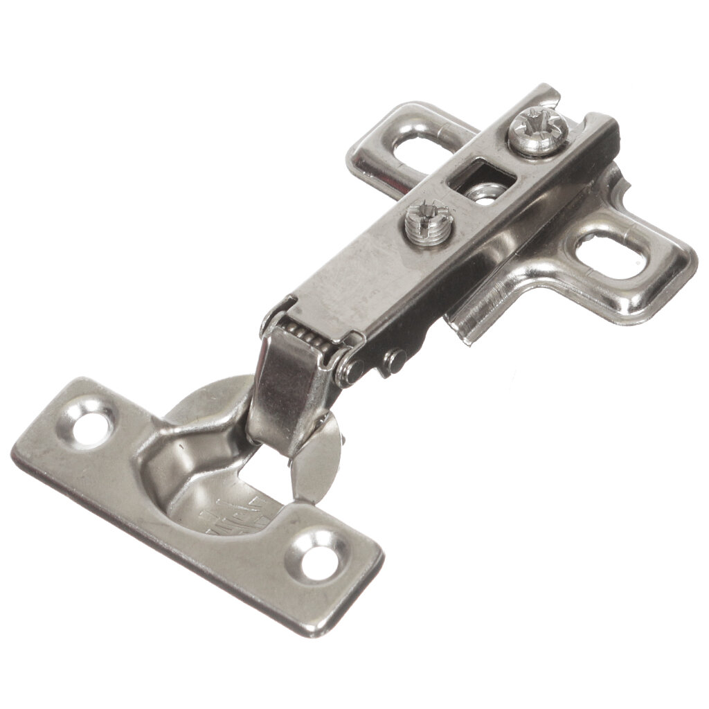 Петля мебельная накладная FF мини DHKM C=0 400, никель, Китай, для шкафов и фасадов