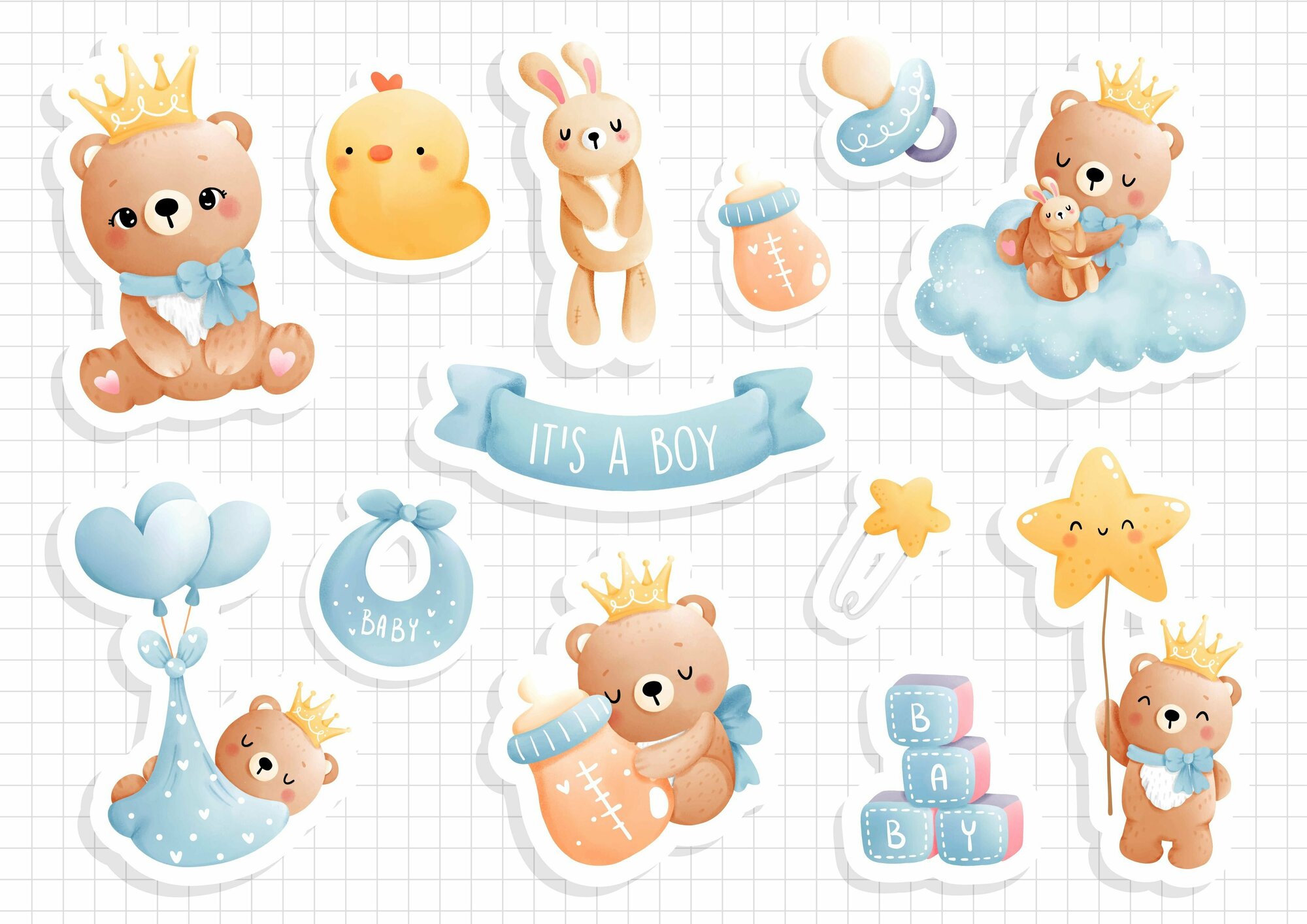 Наклейка с медвежонком, альбом стикеров 30х21 см