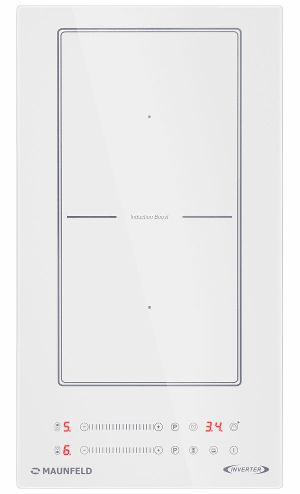 Электрическая варочная панель Maunfeld CVI292S2BWH Inverter 29 см, 2 конфорки стеклокерамика, белый