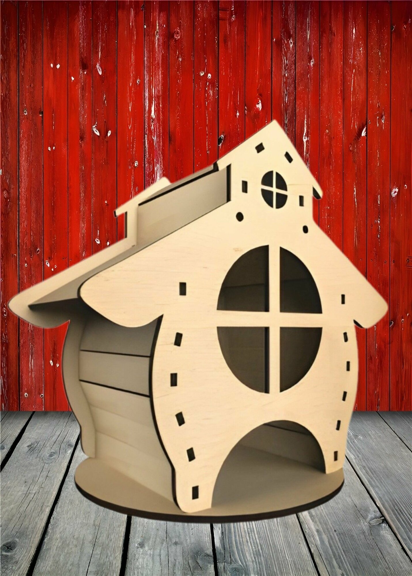 Заготовка для творчества деревянная Чайный Домик "Избушка Бочонок". Подставка для хранения чайных пакетиков. Набор заготовок из фанеры.