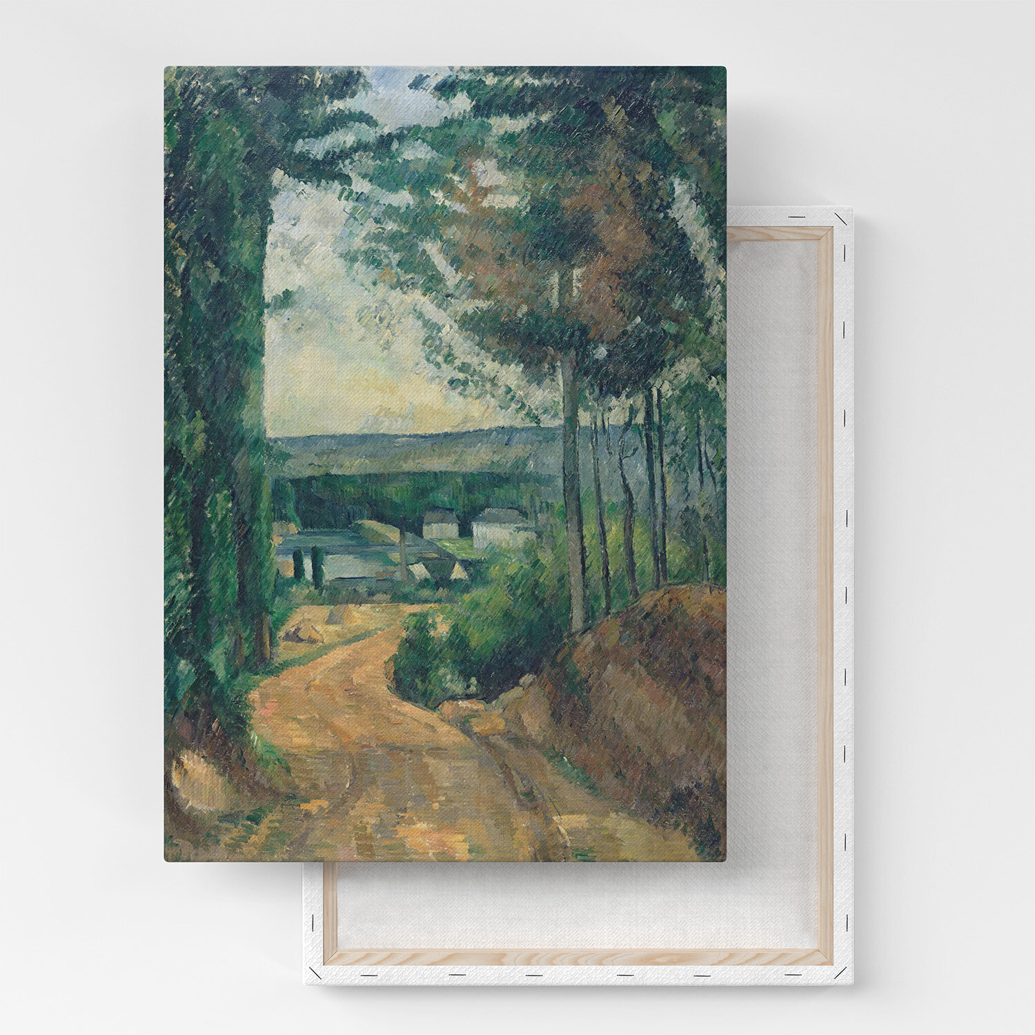 Картина на холсте, репродукция / Сезанн Поль - Дорога, ведущая к озеру / Размер 80 x 106 см