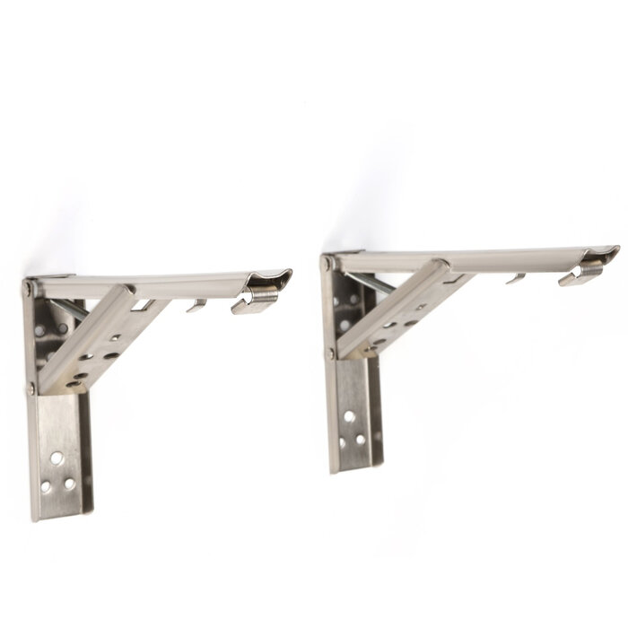 Кронштейн складной для столов и полок тундра, F001 , 2 шт, длина 250 мм, нержавеющая сталь 9703