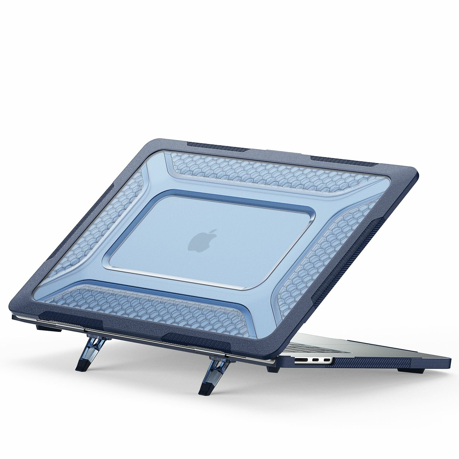 Чехол для MacBook Air 15" A2941 / A3114 темно-синий (Соты)