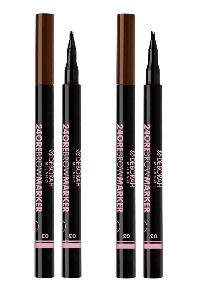 Лайнер для бровей Deborah Milano, 24 Ore Brow Marker, тон 03, темно-коричневый, 0,8 г, 2 шт.