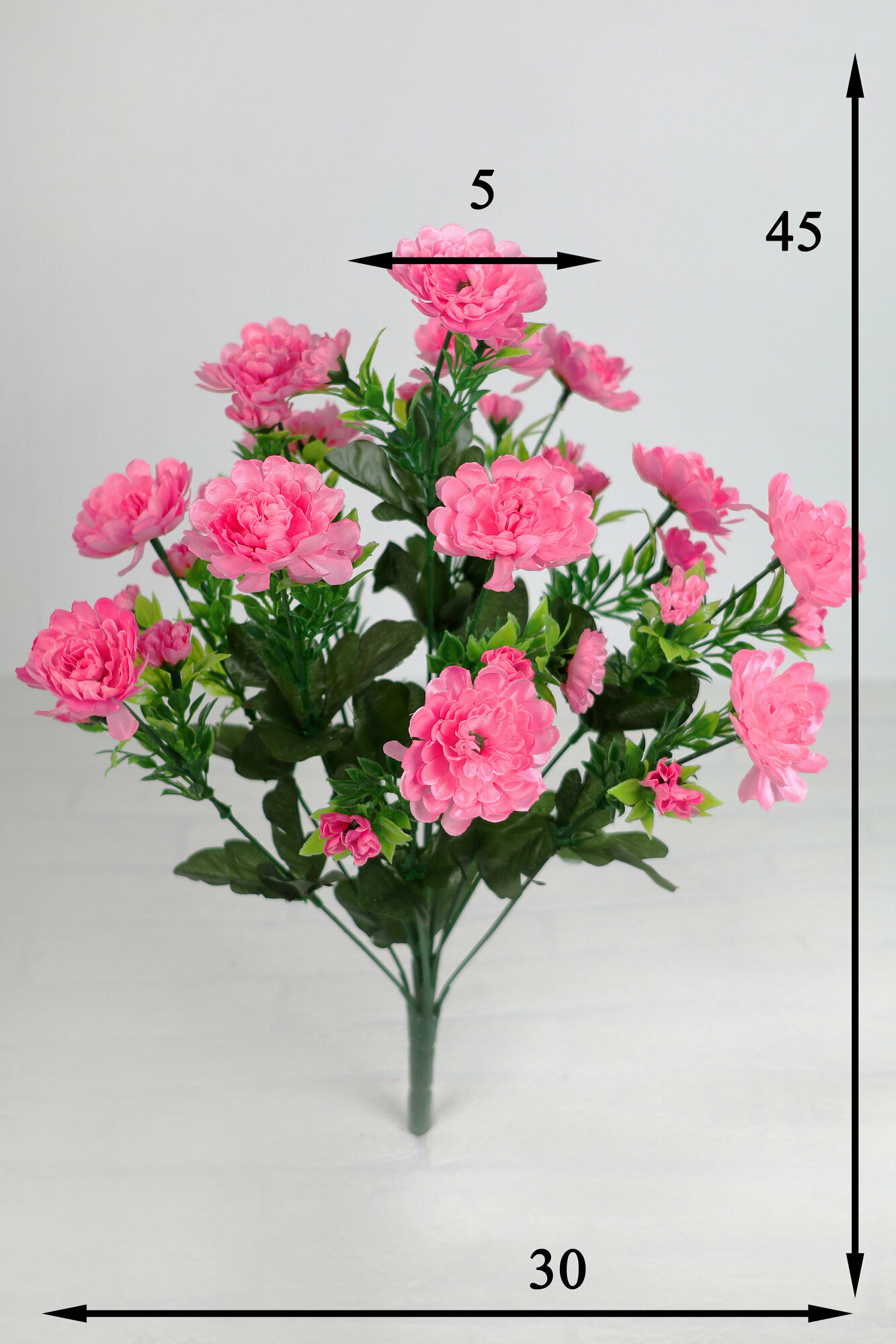 Искусственные цветы Holodilova "Хризантема", розовые, текстиль, 45 см