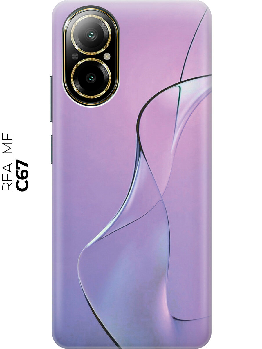 Силиконовый чехол на Realme C67 / Рилми С67 с рисунком "Сиреневый изгиб"