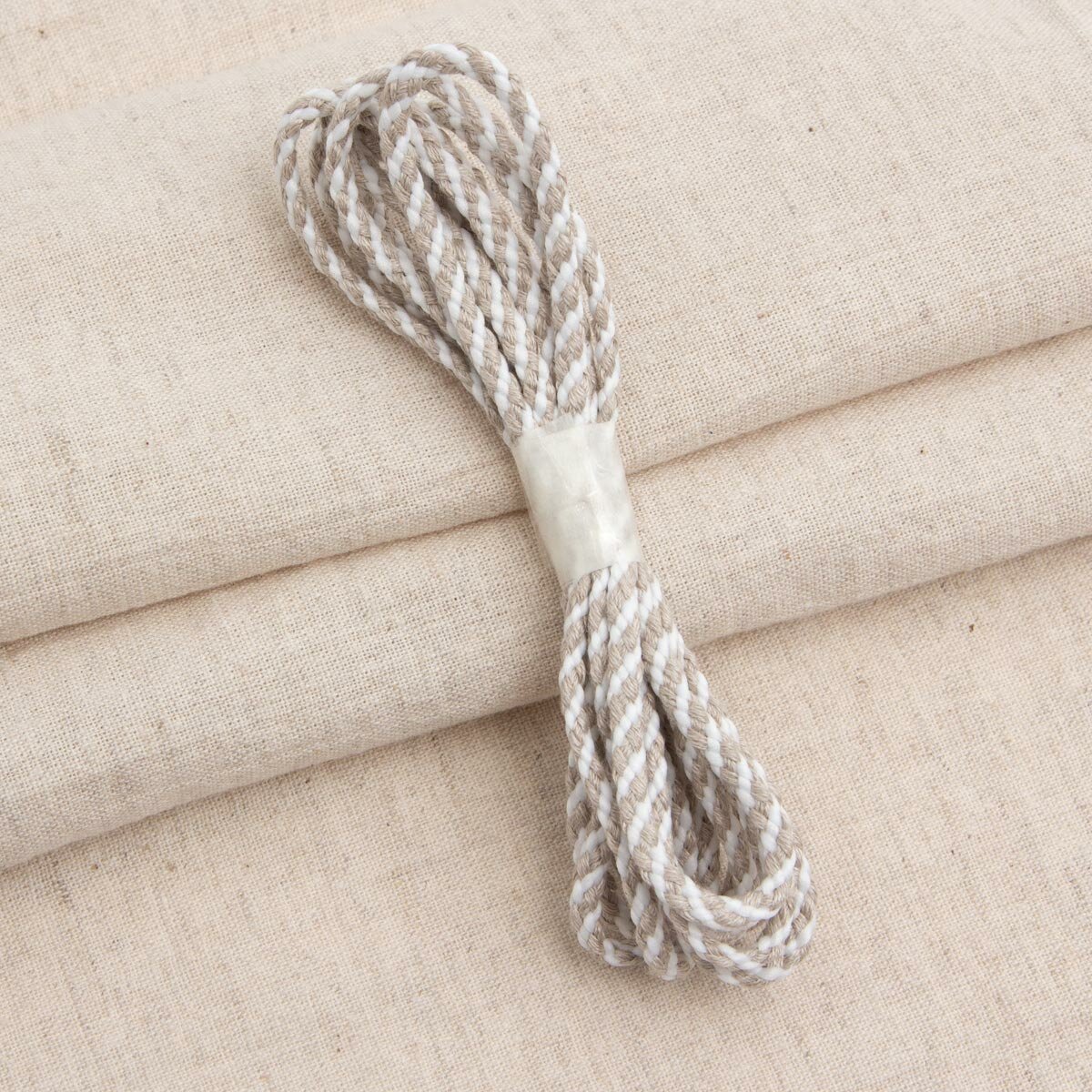 28961 Набор для творчества 'Ткань лён со шнуром', 45*50 см, 2 м, (натуральный серый, белый натуральный)
