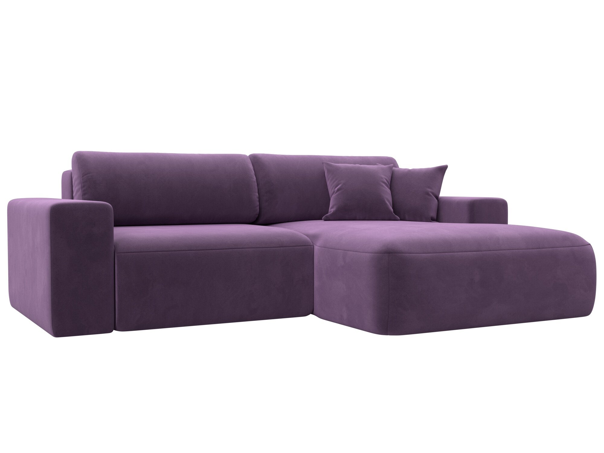 Диван угловой Лига-036 НПБ Классик правый угол, микровельвет, механизм еврокнижка, Сиреневый, 253x165x84см. Хит Диванов