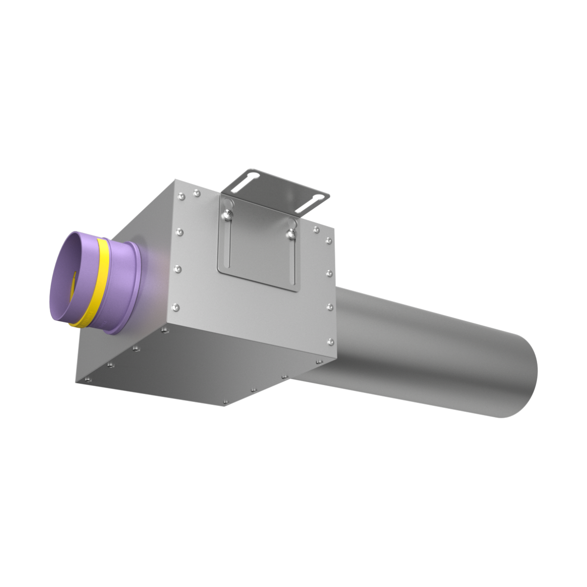 Provent VPDL 125/90×1 адаптер (пленум) прямой круглый на 1 выход (L=400)