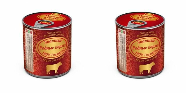 Родные Корма знатные консервы говядина для собак, 340 гр, 2 шт