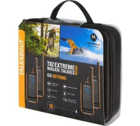 Портативная радиостанция Motorola T82 EXTREME QUAD (TALKABOUT) (4 шт) черная/оранжевая