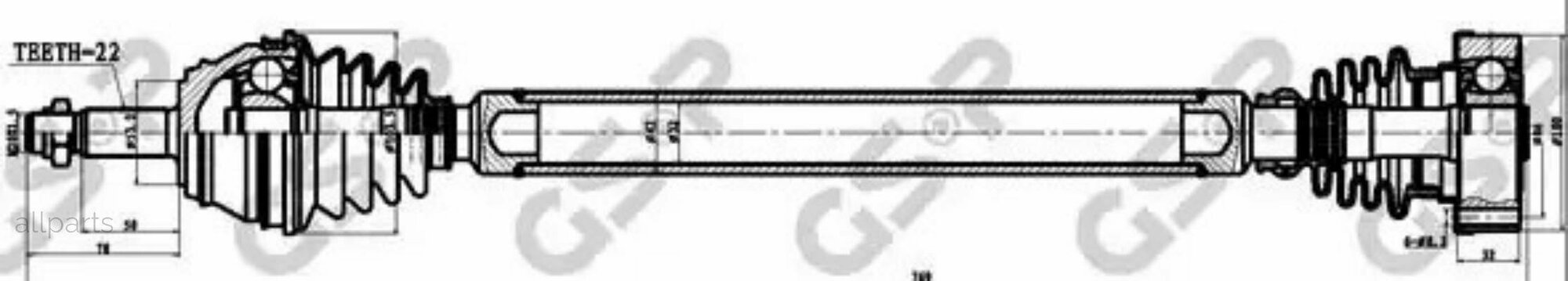 GSP 253002 Привод в сборе SEAT CORDOBA (6K1 6K2)