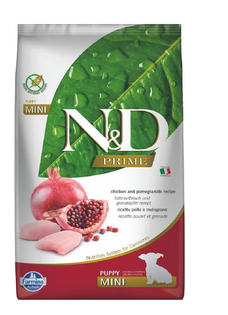 Farmina Корм сухой N&D Prime Dog CHICKEN&POMEGRANTE PUPPY MINI курица для щенков мелких пород 800г