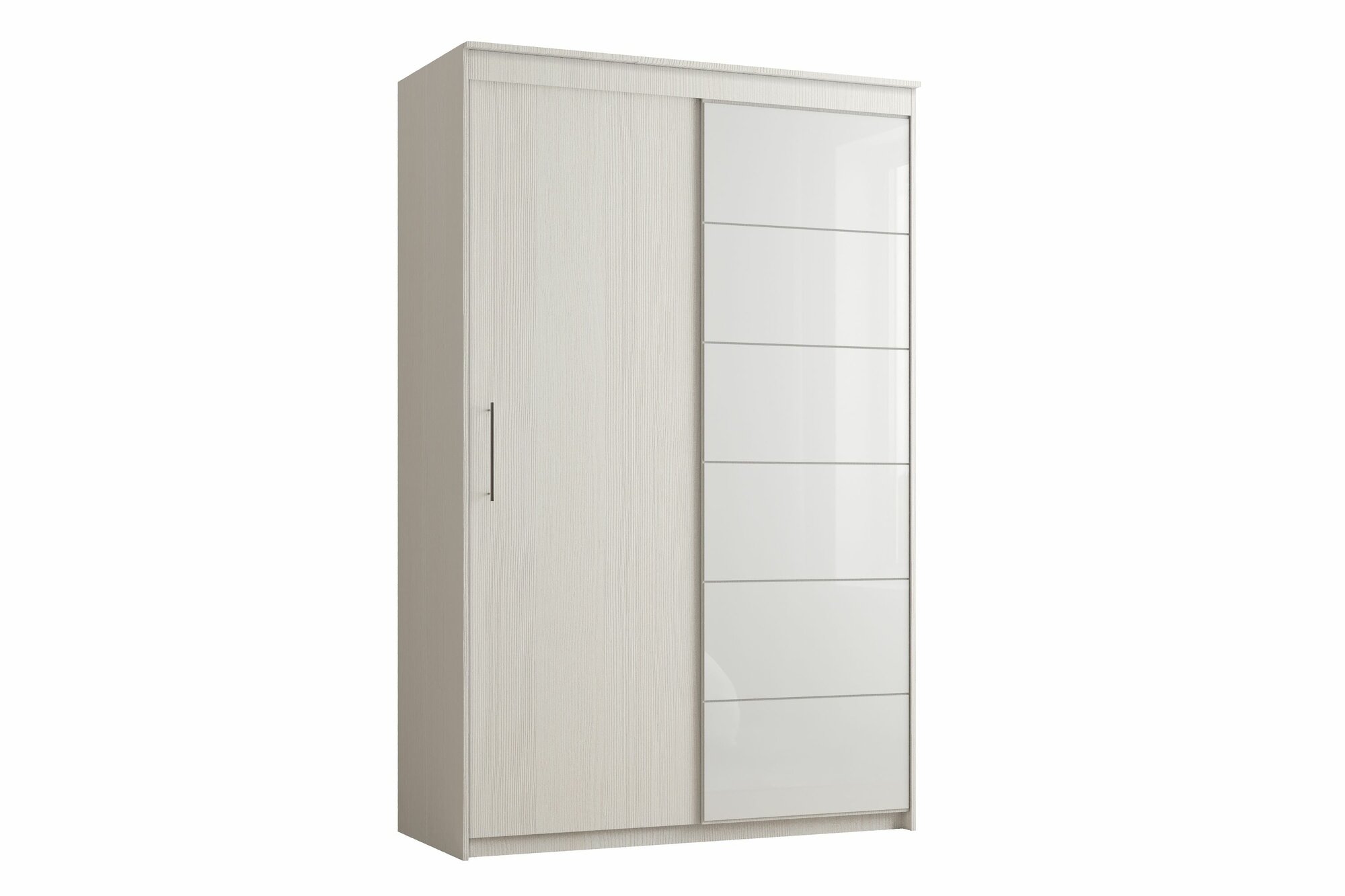 Шкаф-купе "Арманд 2" 140-60-240 Бодега белая и оракал белый 010М ручка рейлинг хром матовая наполнение платье-белье и ящики