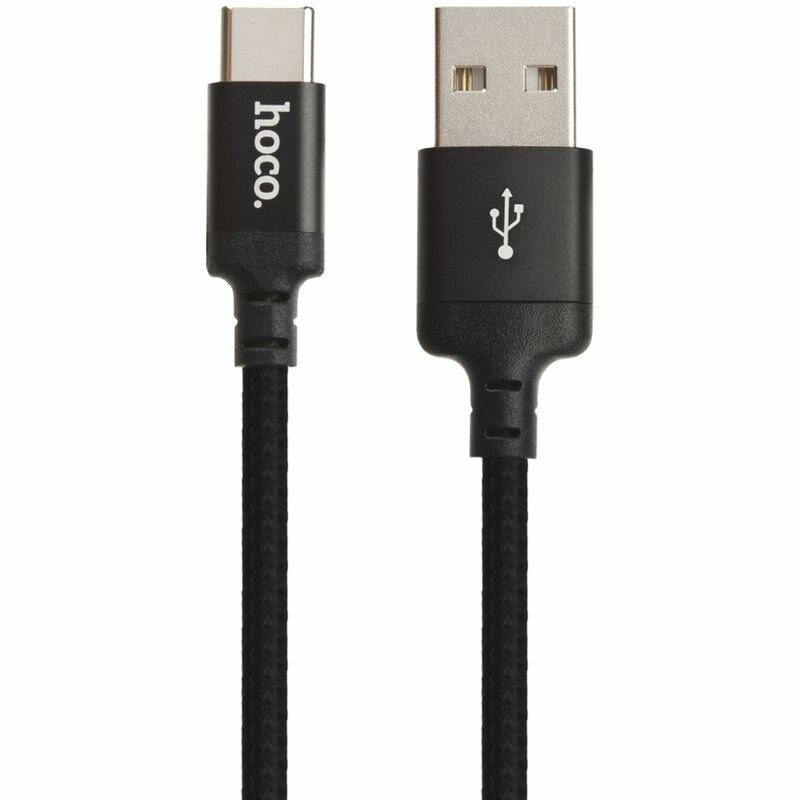 Кабель Hoco X14 USB-A to USB-C 2 метра Black (черный) высокопрочный