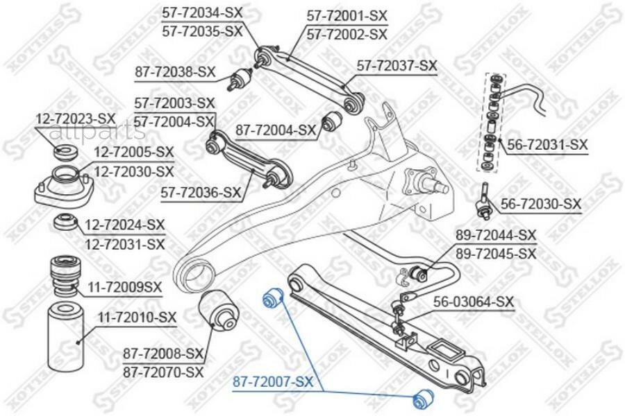 STELLOX 8772007SX сайлентблок зад. рычага нижн!\ Mitsubishi Lancer 92>/Carisma 95>