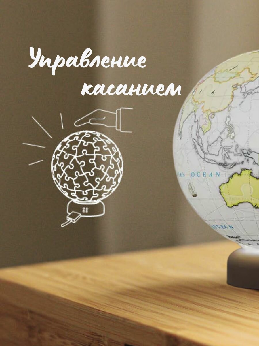 Ночник 3D Пазл от Pintoo "Карта мира", пластик, питание USB, 7x7x8 см, 60 деталей — фото 1