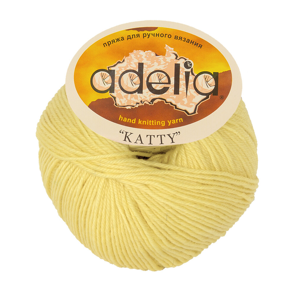 Пряжа ADELIA "KATTY" 100% шерсть 50 г 150 м №03 св. желтый