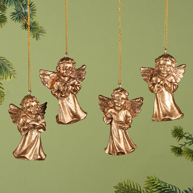 Набор елочных игрушек Ангелочки 7 см, 4 шт, подвеска, Breitner, 22-729-набор