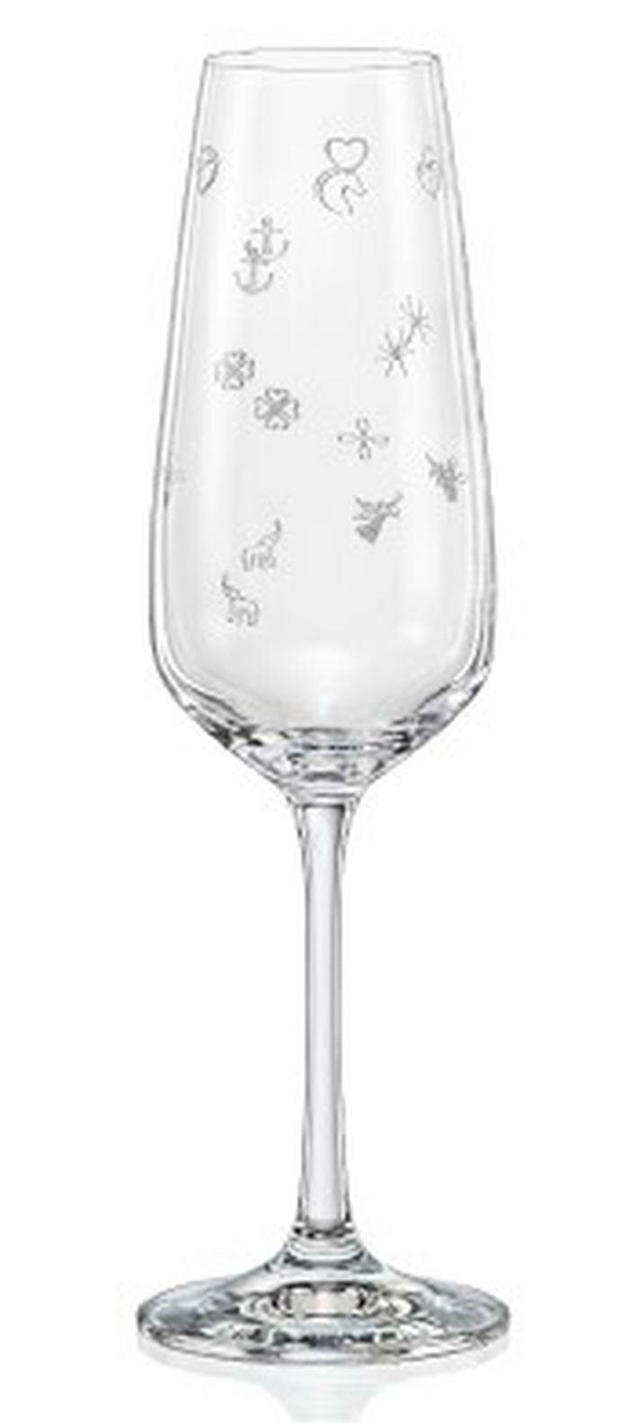 Жизель Бокал для шампанского 190 мл (6 шт), декор "COOKIES"