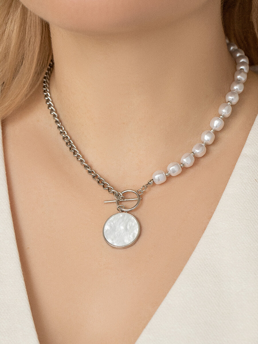 Колье, перламутр, жемчуг культивированный