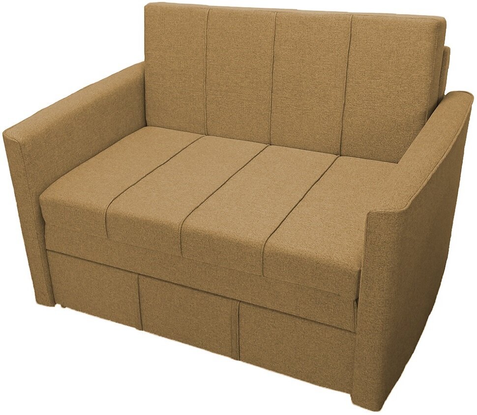 Диван-кровать с местом для хранения StylChairs Сёма, ширина 110/113 см, обивка ткань, цвет горчичный