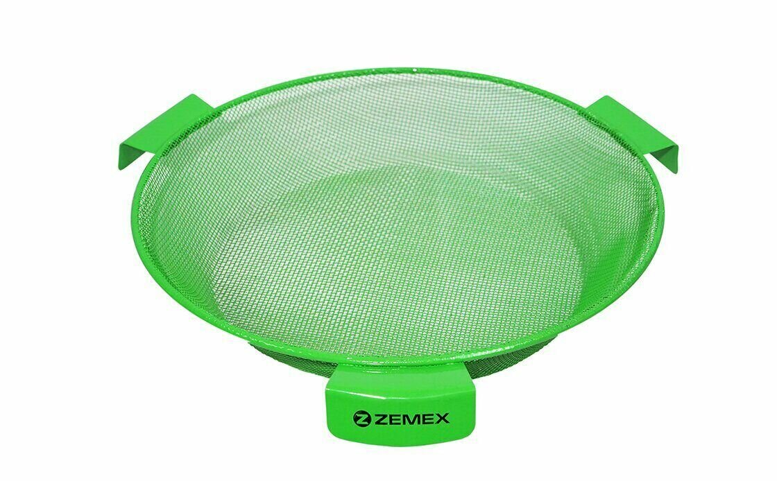 Сито ZEMEX металлическое, d 36 см, для ведра 25 л, ячейка 3 мм, цвет зелёный