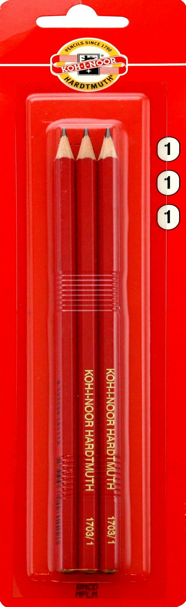 Карандаши чернографитные, B, 3 штуки