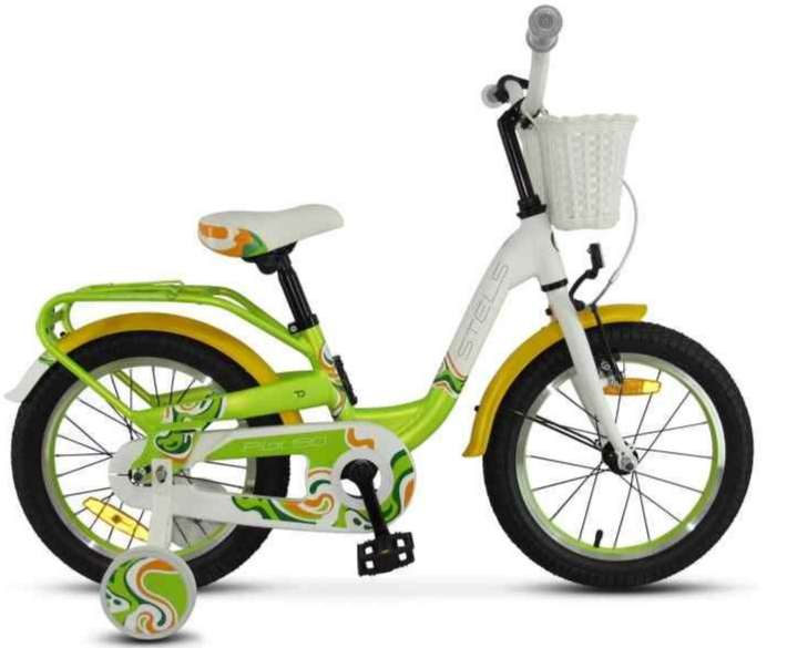 Велосипед Stels PILOT 190 16" Рост 9" зеленый/желтый/белый