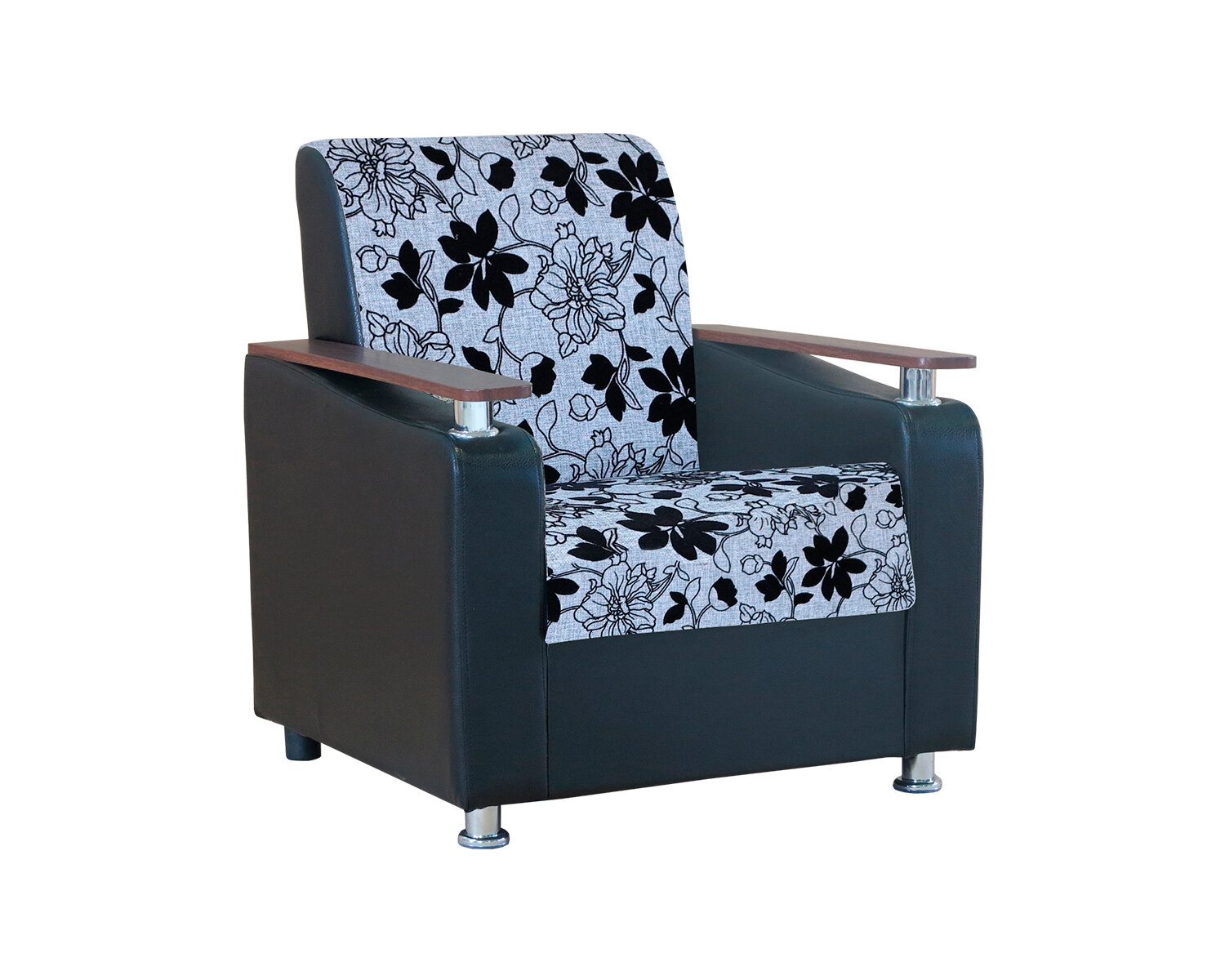 Кресло Шарм-Дизайн Мелодия ДП №1 шенилл серый цветы