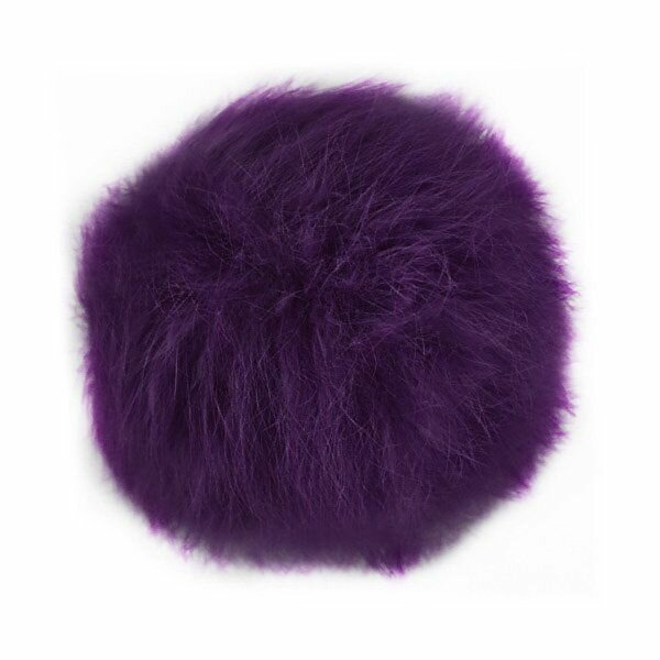 Помпон меховой (кролик) 8 см 16 штук фиолетовый