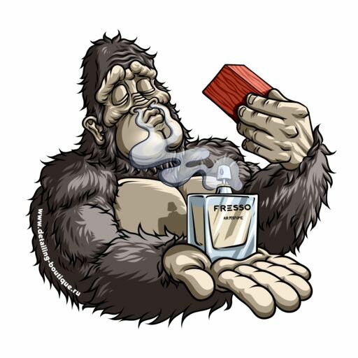 Стикер Gorilla series, #8/ 9 см. х9 см, матовая поверхность, влагостойкая