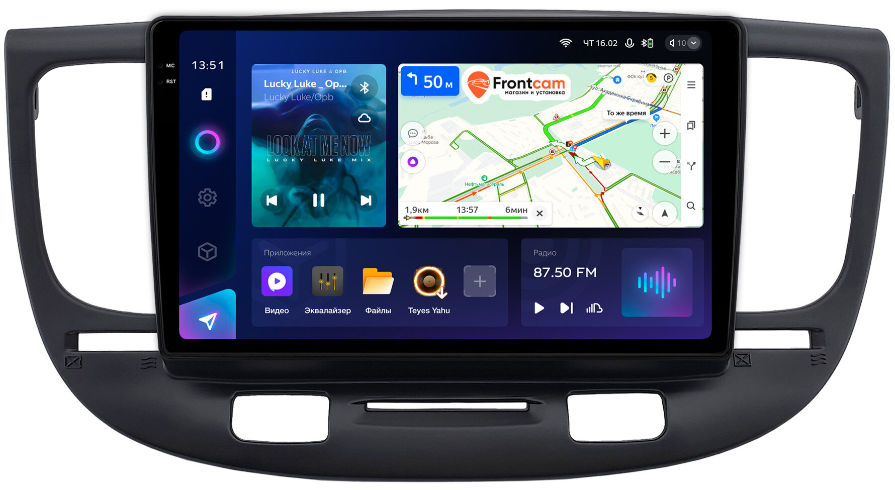 Штатная магнитола Kia Rio 2 2005-2011 (черная) Teyes CC3 2K 4/32 9.5" RM-9-0188 Android 10 (4G-SIM, DSP, QLed)