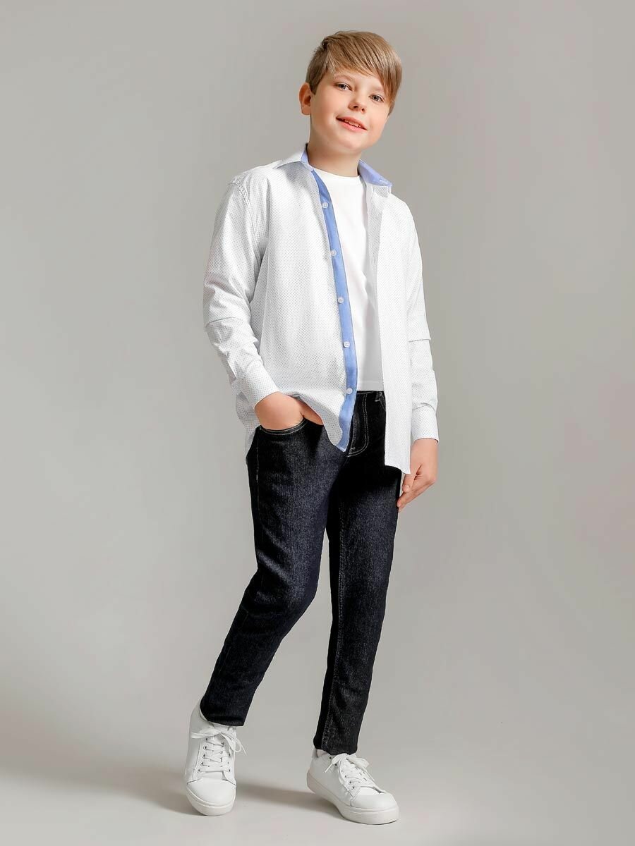 Школьная рубашка JACK JOY, размер 7 лет, белый — фото 1
