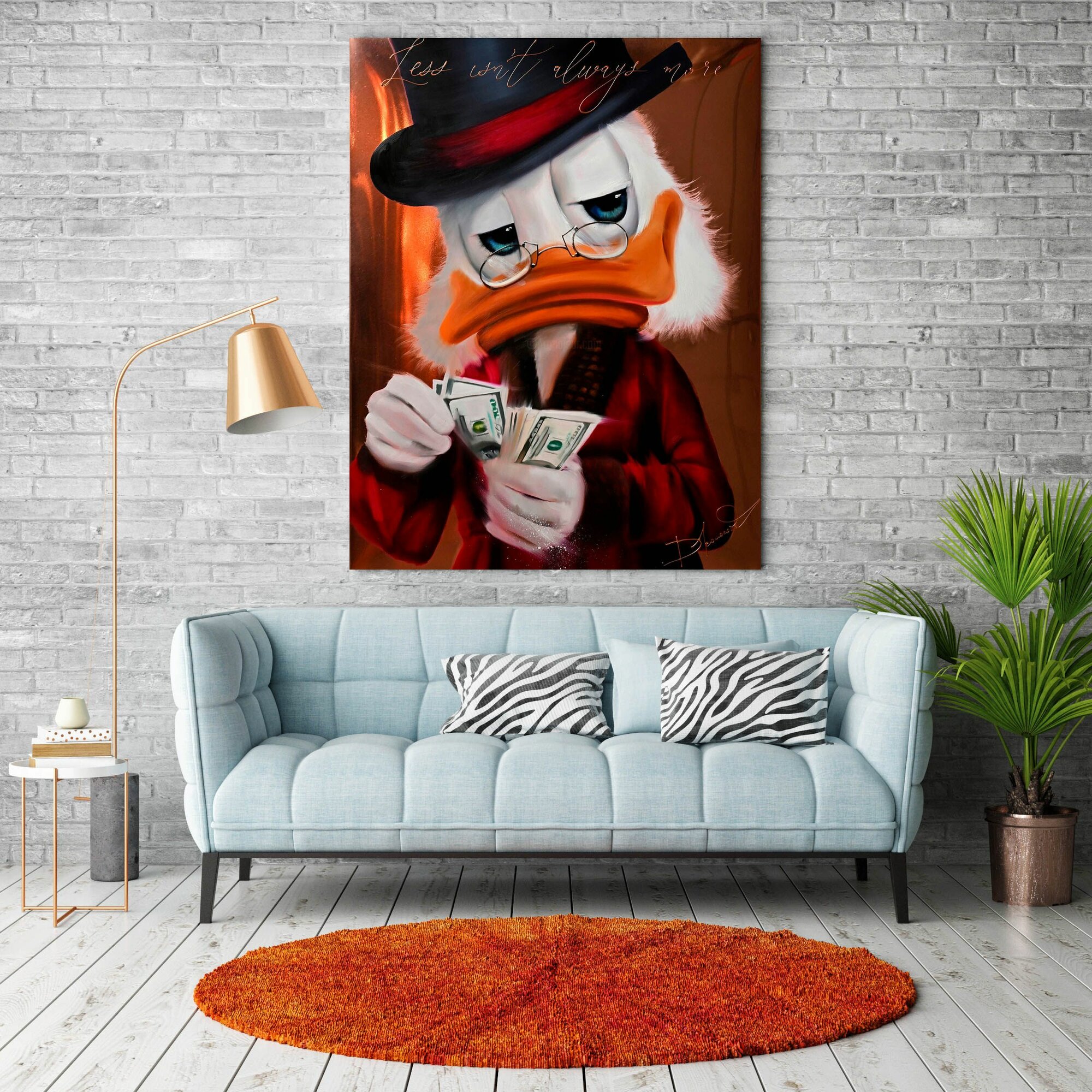 Картина на холсте "Скрудж с долларом" 30х40 см