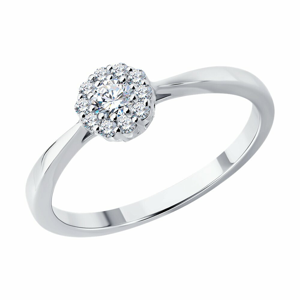 Кольцо, белое золото, 585 проба, бриллиант